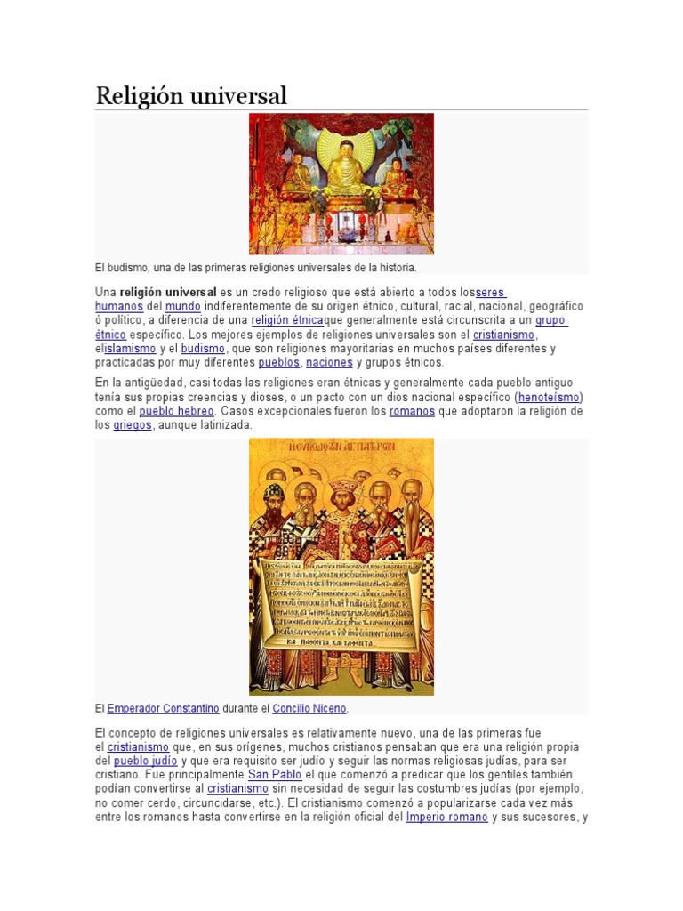 Religión Universal | PDF | Universalismo | Religiones religiosas