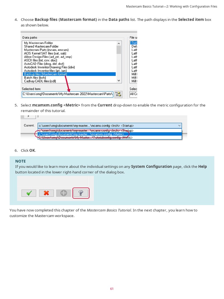 Backup Files (Mastercam Format) Data Paths Selected Item | PDF | Computers