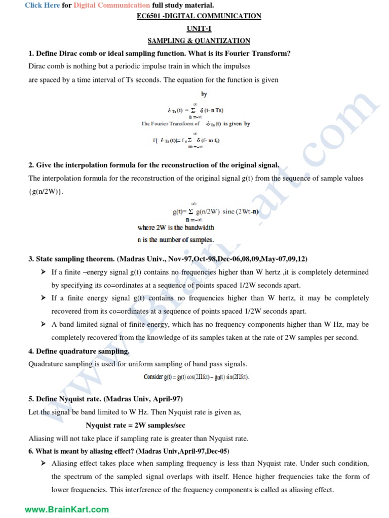 DC Part A | PDF | Sampling (Signal Processing) | Modulation