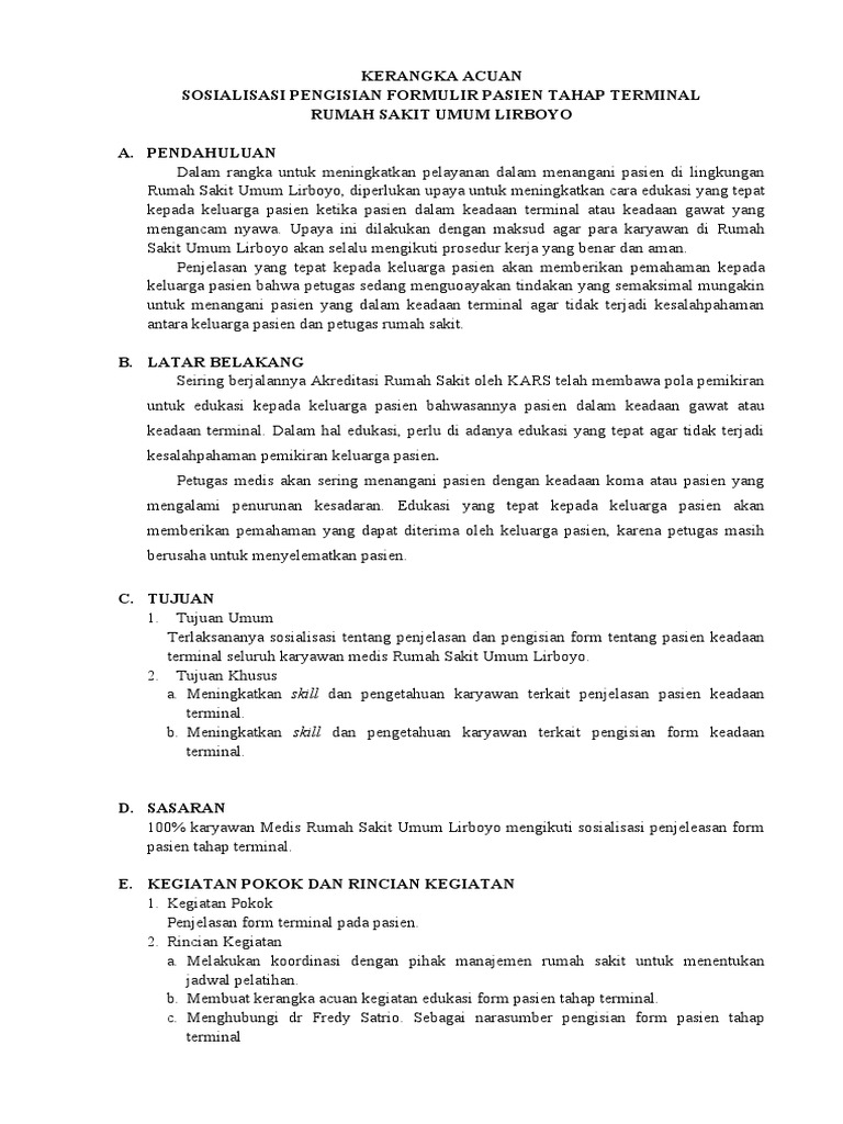 TOR Sosialisasi Tahap Terminal | PDF | Pengembangan Diri | Sains ...