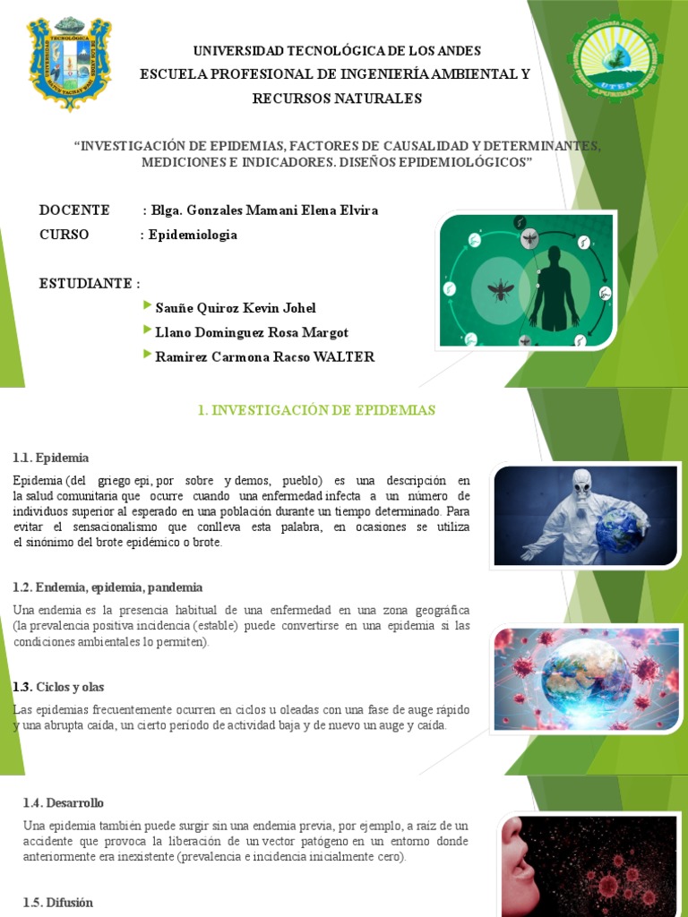 Investigación de Epidemias, Factores de Causalidad y Determinantes ...