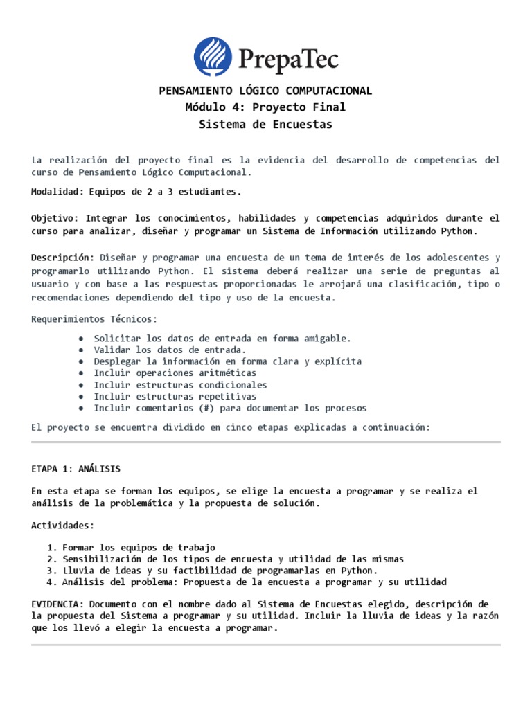 S25. Proyecto Final | PDF | Lenguaje de programación | Python (lenguaje de programación)
