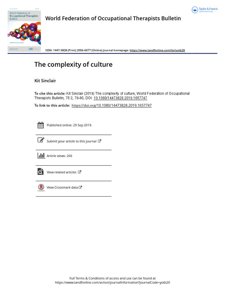 The Complexity of Culture | PDF | Occupational Therapy