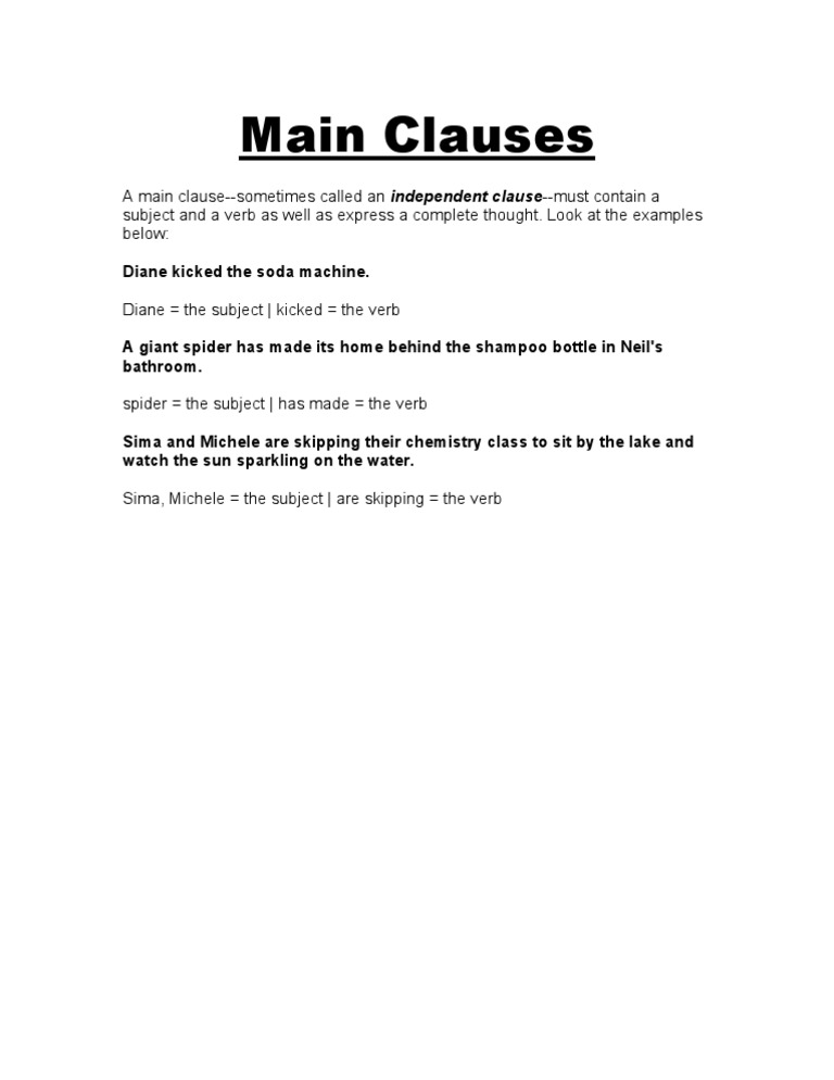 Main Clauses | PDF