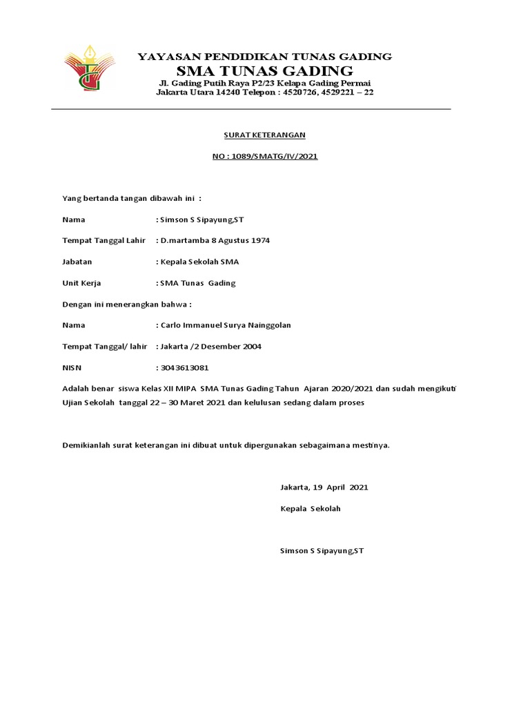 Surat Permohonan Devan | PDF