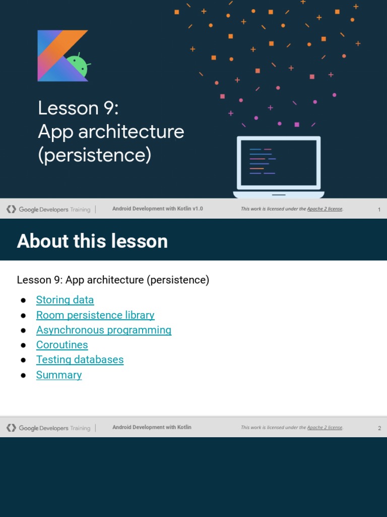 Kotlin Android Persistence Guide | PDF | Databases | Android (Operating System)