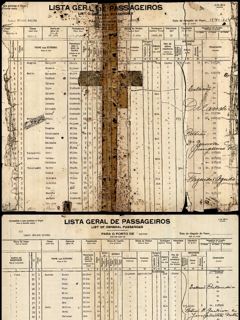 Imigracao Japonesa Arabia Maru - 1933 | PDF