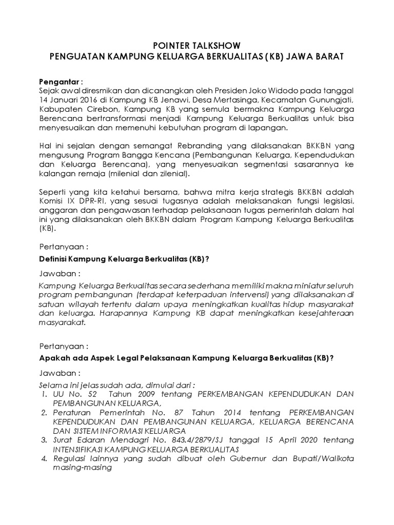 Pointer Mitra (Kampung KB 2021) - Sesi 1 270721 | PDF | Bisnis | Ilmu Sosial