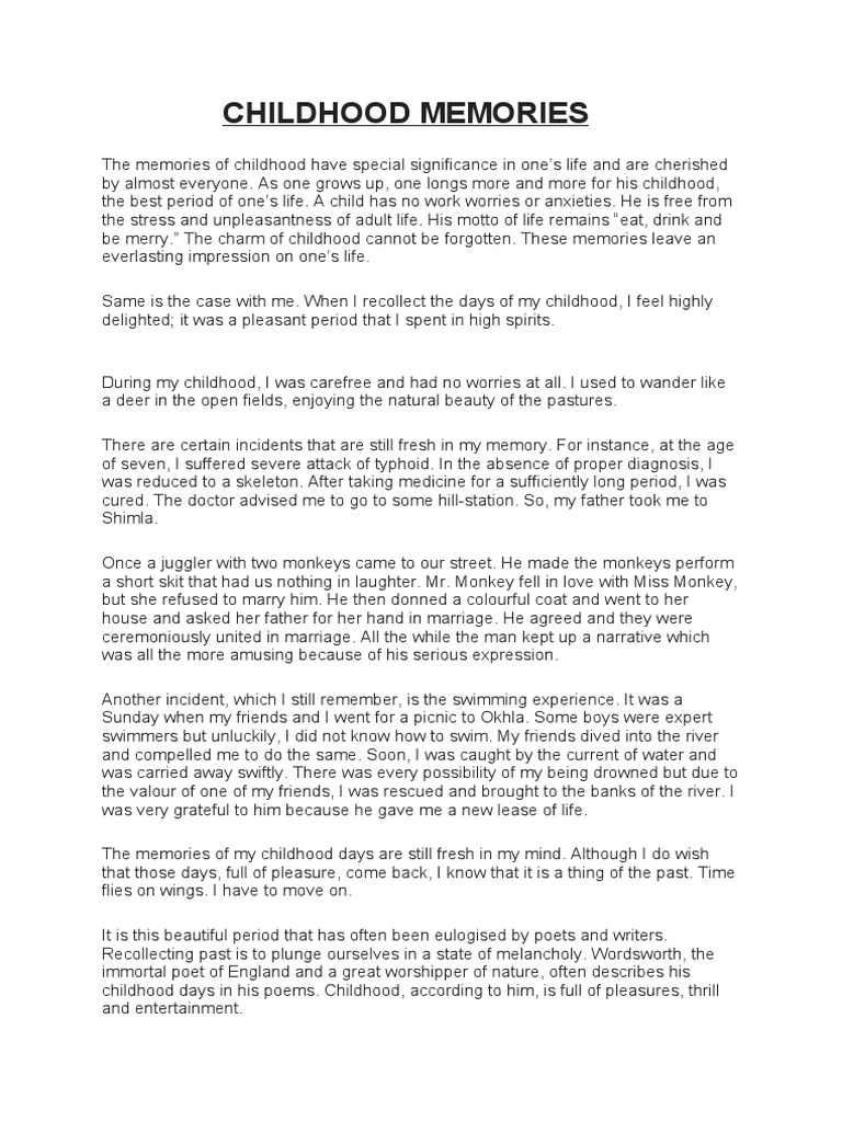 Childhood Memories | PDF