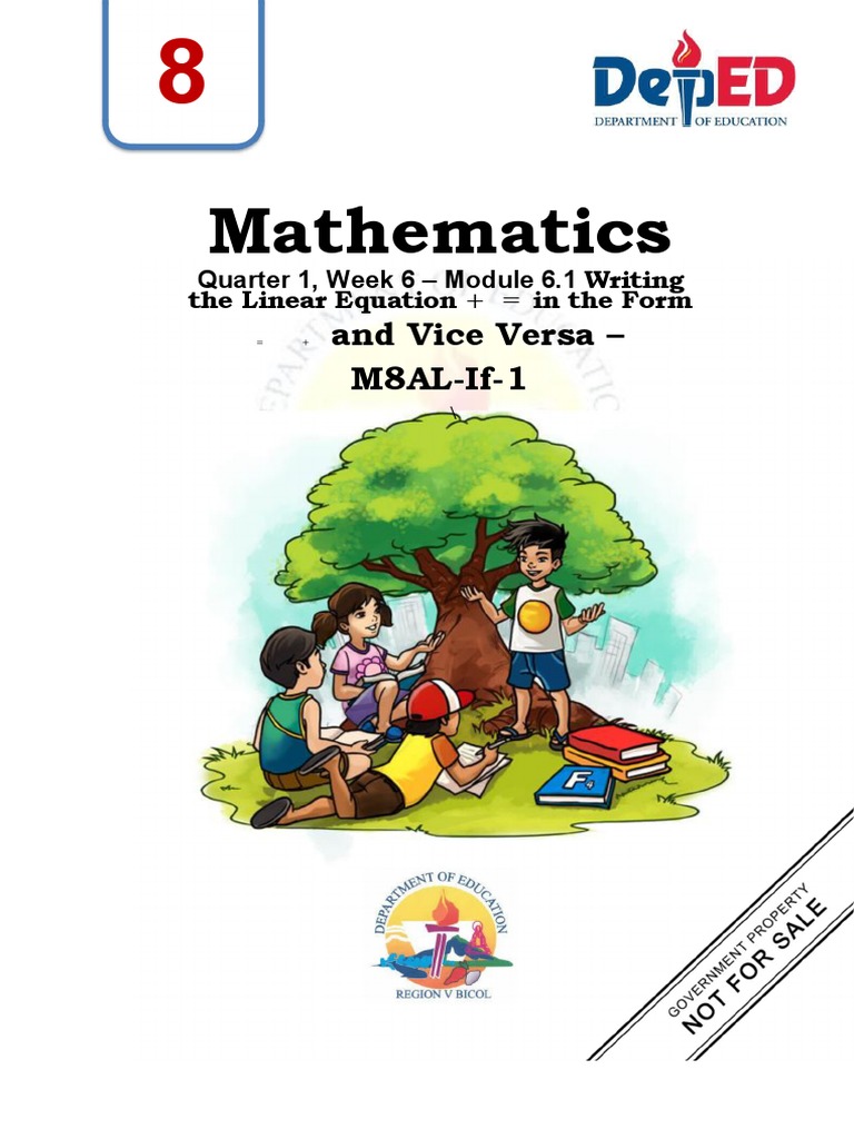 Mathematics: and Vice Versa - M8AL-If-1 | PDF | Equations ...