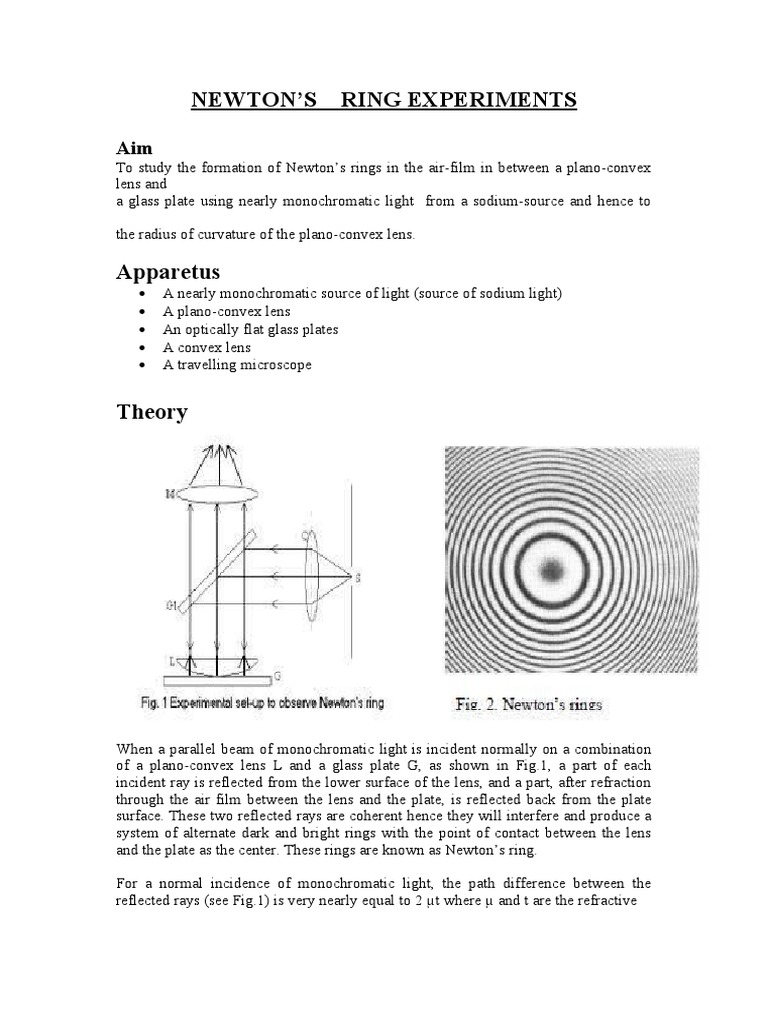 Newton'S Ring Experiments | Download Free PDF | Radiation ...