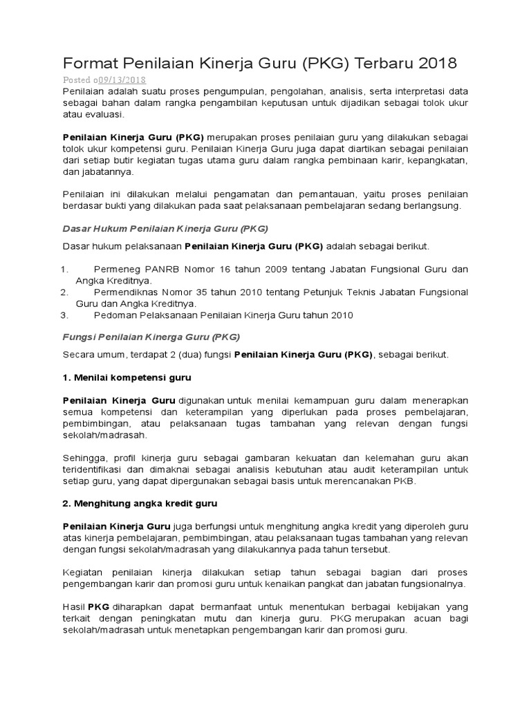 Format PKG Guru 2018: Panduan Lengkap | PDF | Bisnis | Pengembangan Diri