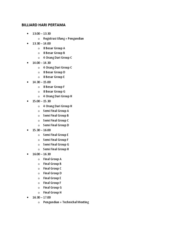 Rundown Billiard | PDF | Olahraga & Rekreasi