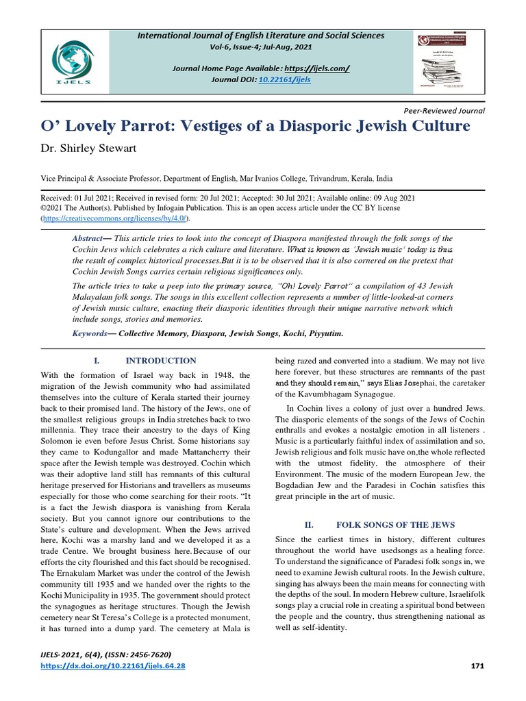 O' Lovely Parrot: Vestiges of A Diasporic Jewish Culture | PDF | Jews ...