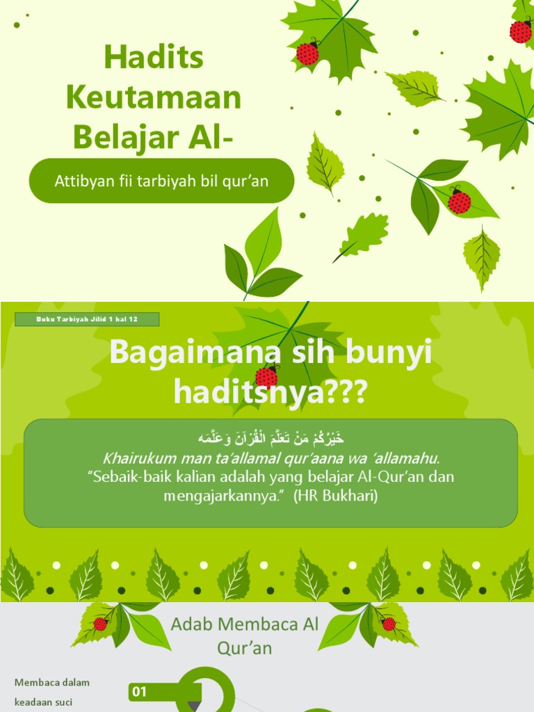 Hadits Keutamaan Belajar Al Qur'an | PDF