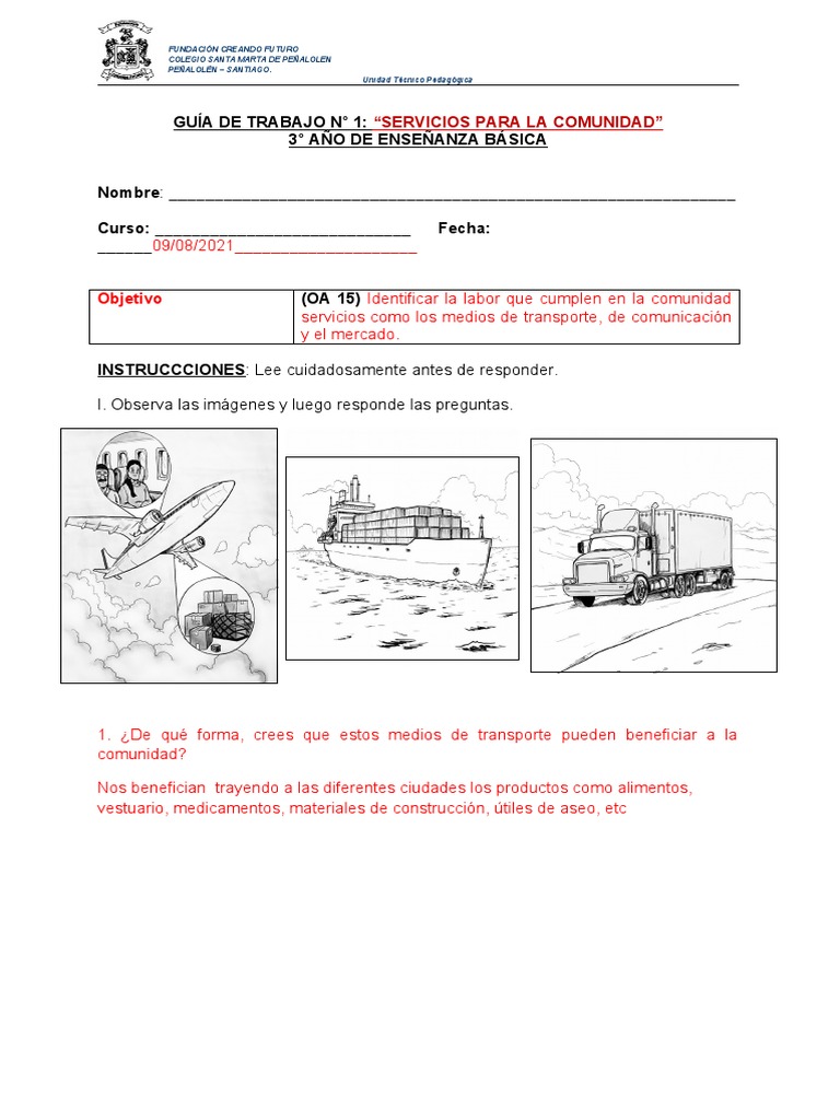 Guia 1 Servicios para La Comunidad | PDF