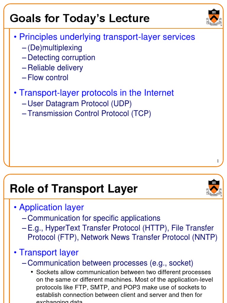Transport Layer Protocols | PDF | Transmission Control Protocol | Port ...