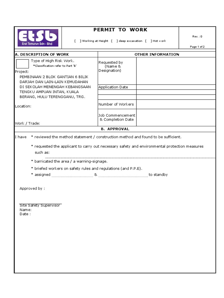 Construction Safety Permit | PDF | Fires | Occupational Safety And Health