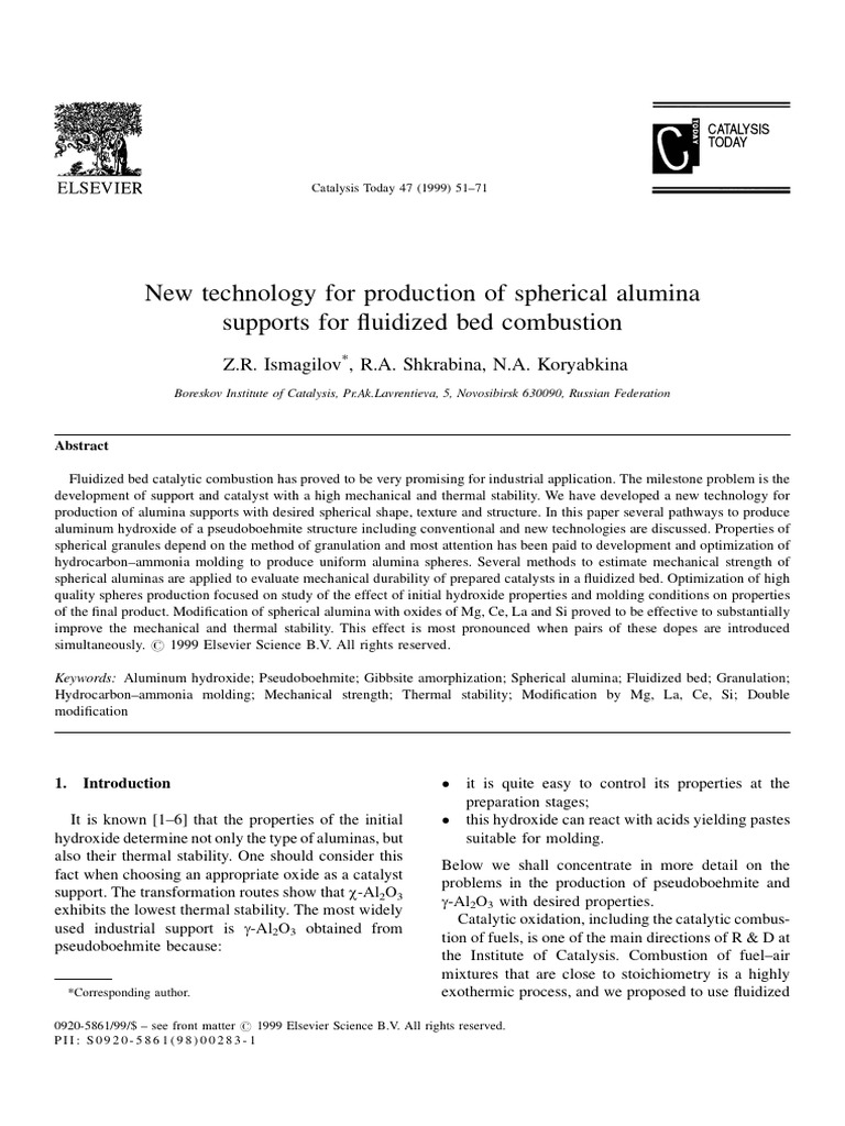 Spherical Catalyst Formulation | PDF | Catalysis | Sintering