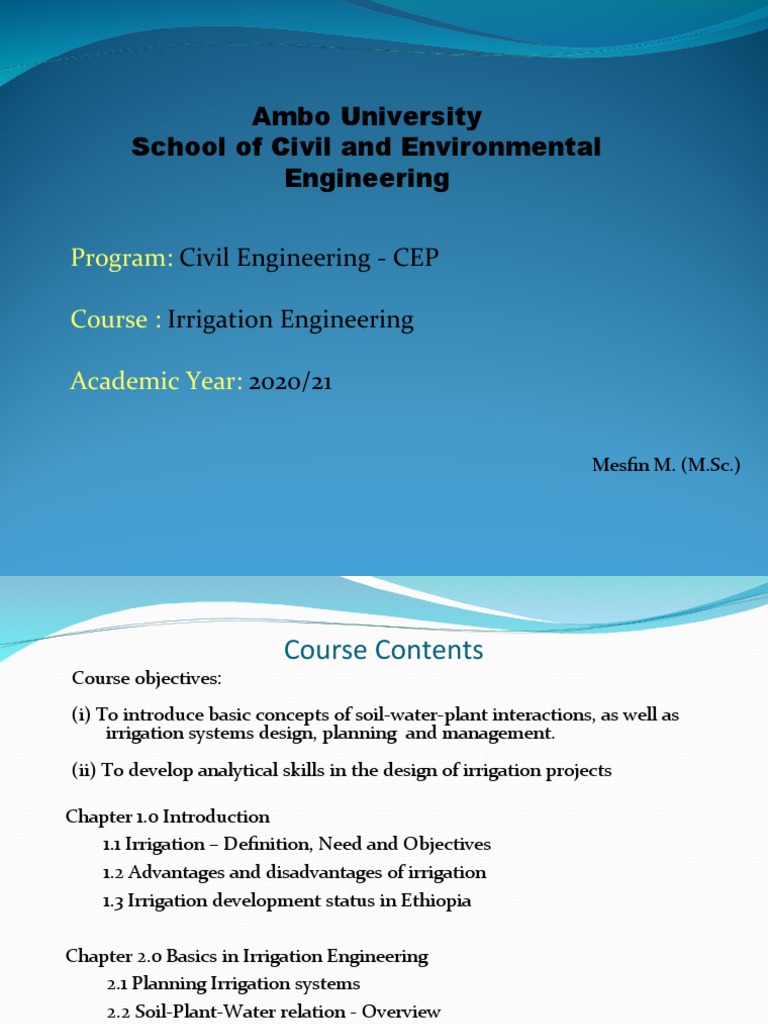 Ambo University School of Civil and Environmental Engineering | PDF ...