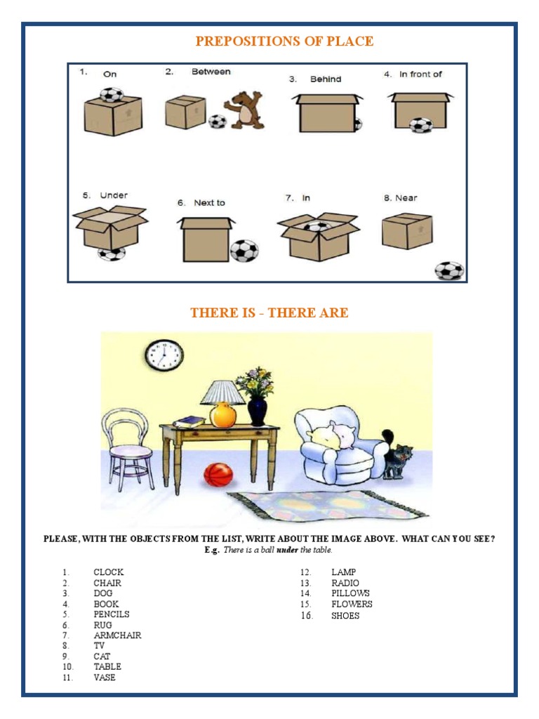 25.05. There Is There Are Activities Prepositions of Place | PDF | Art