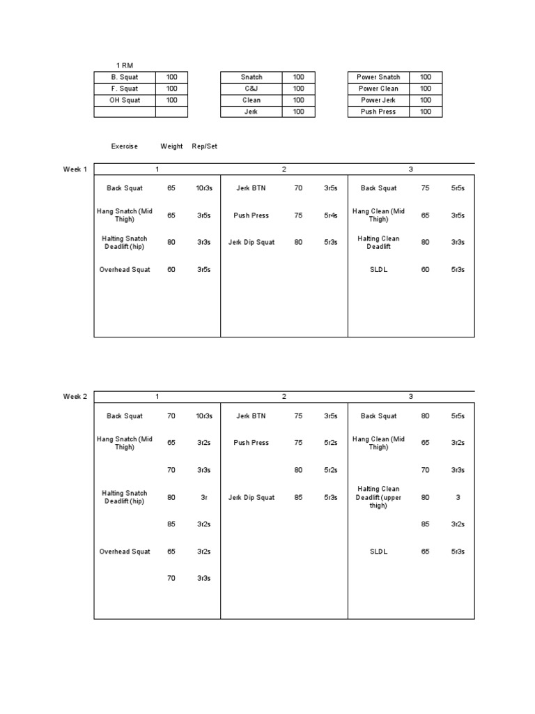 Weightlifting Program | PDF | Weight Training | Individual Sports