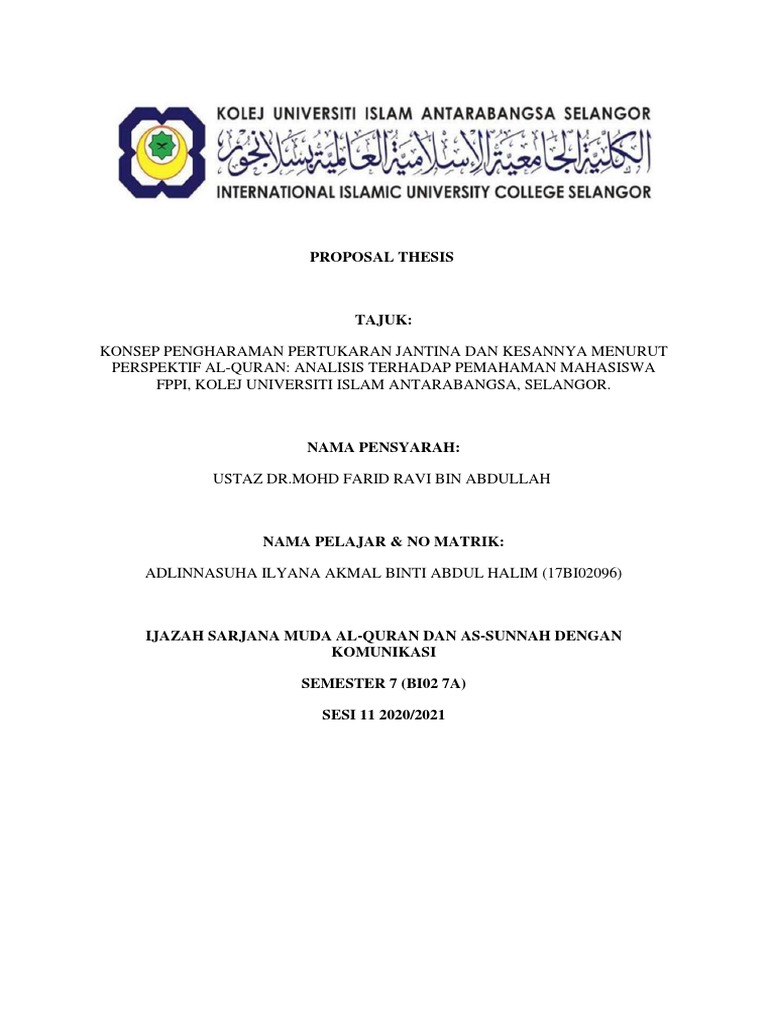 Proposal Thesis | PDF