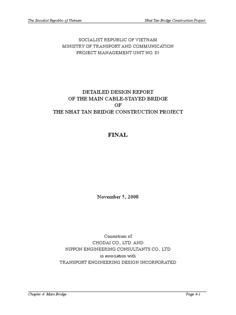 Final Report-Nhat Tan Bridge Construction Project-English Version | PDF ...