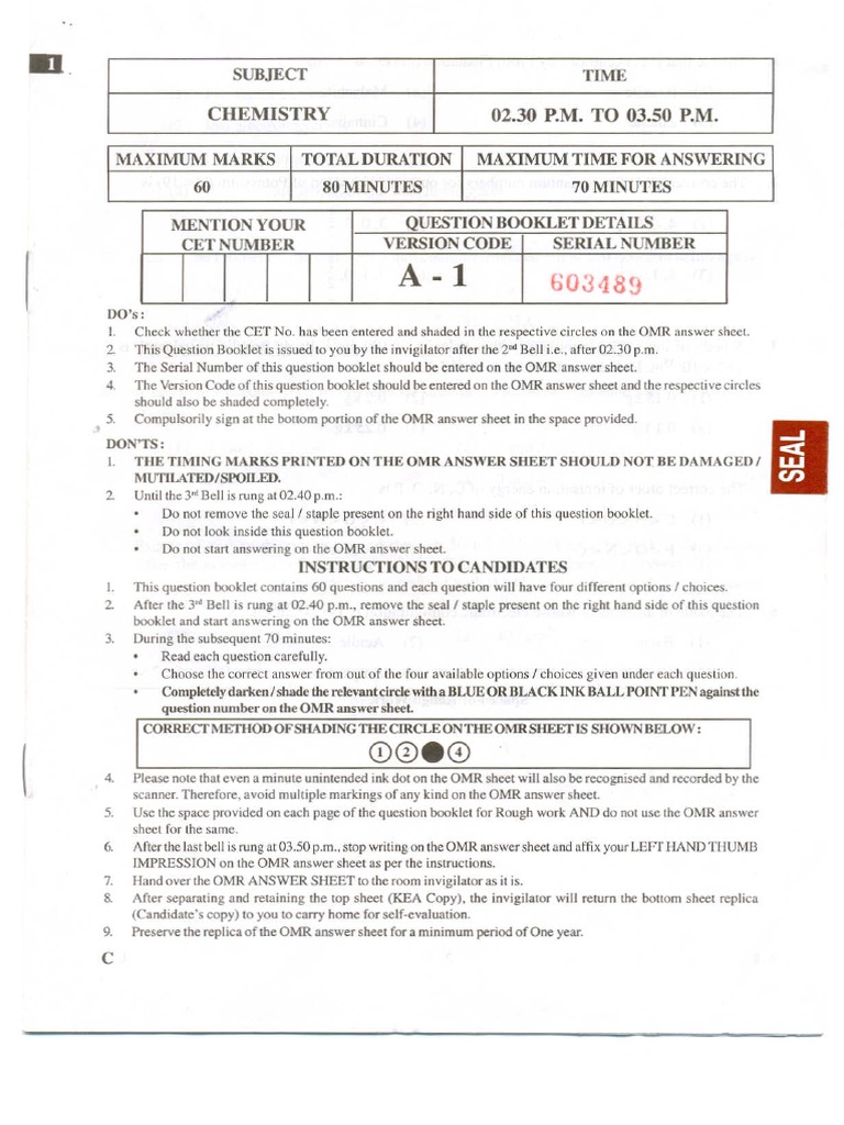 TRB Chemistry Previous Year Question Papers-1 | PDF