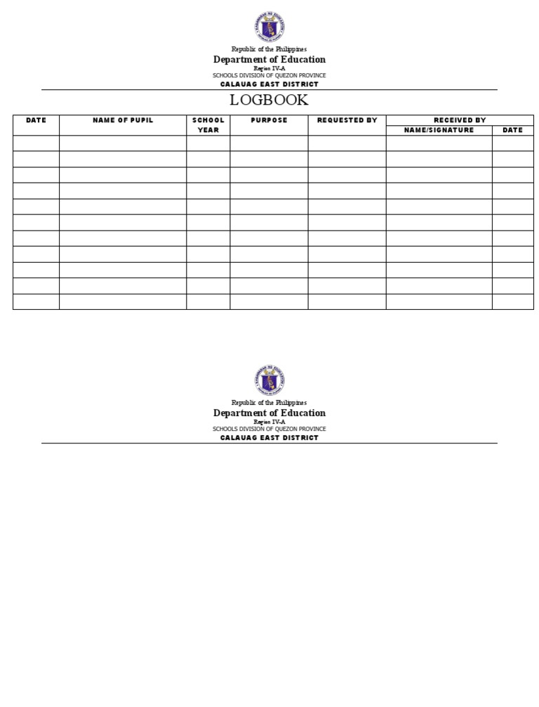 Logbook - Form 137 | PDF