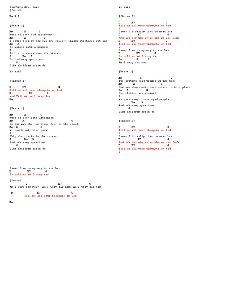 Counting Blue Cars | Download Free PDF | Song Structure