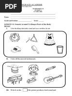 First Quarter Exam Kindergarten | PDF