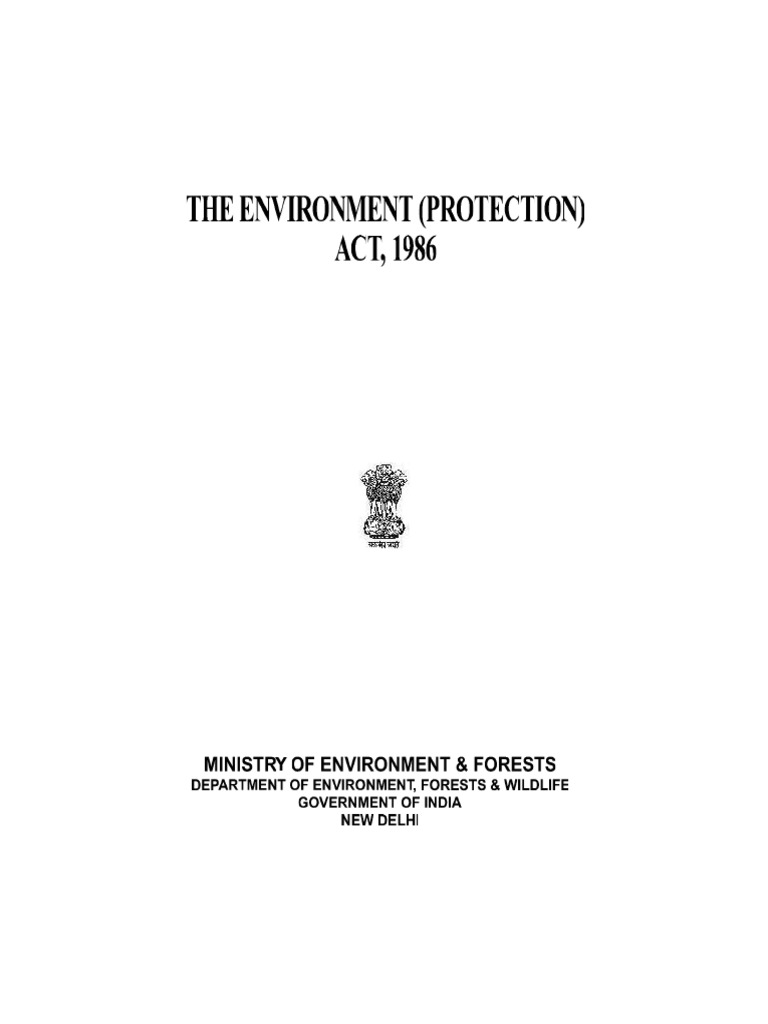 The Environment Protection Act - 1986 | PDF