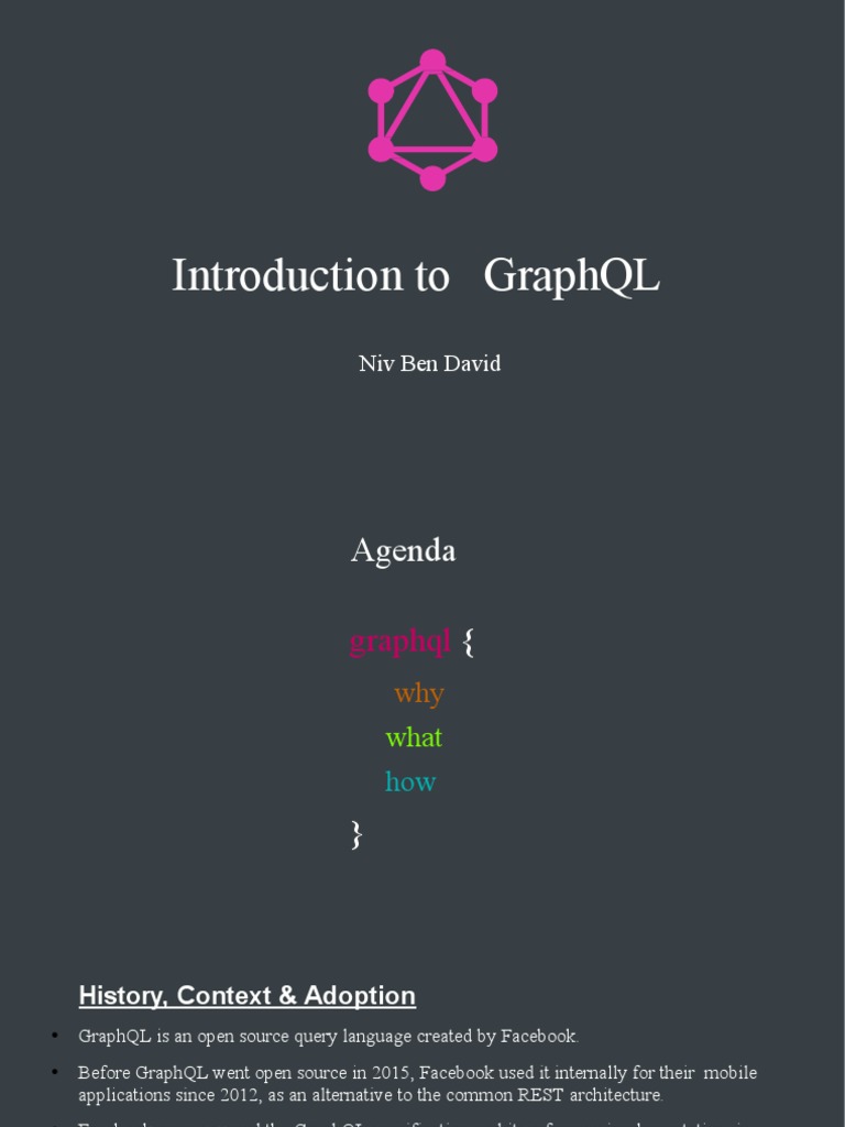 Introduction To Graphql: Niv Ben David | PDF | Representational State ...