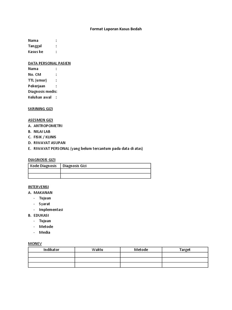Format Laporan Kasus Bedah | PDF