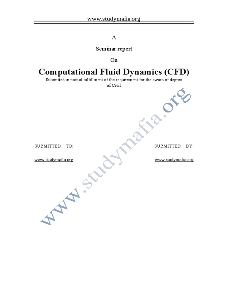 Seminar Report on Computational Fluid Dynamics | PDF | Computational ...