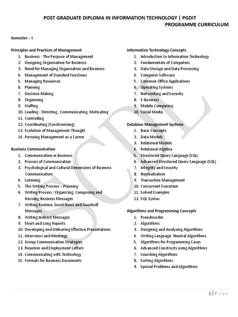 aSCDL PGDIT Programcurriculum | PDF | Data Warehouse | Enterprise ...