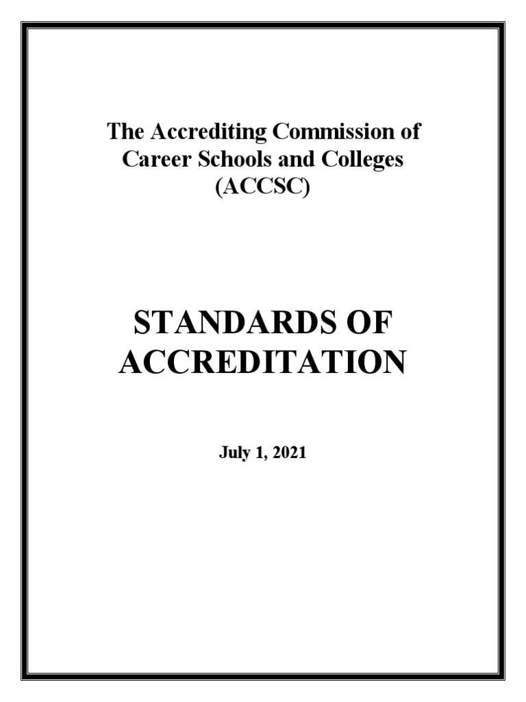 ACCSC Standards of Accreditation and Bylaws 070121 | Download Free PDF ...