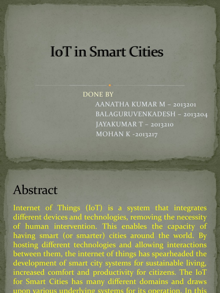 Smart Cities Uusing IoT | PDF | Internet Of Things | Computer Network