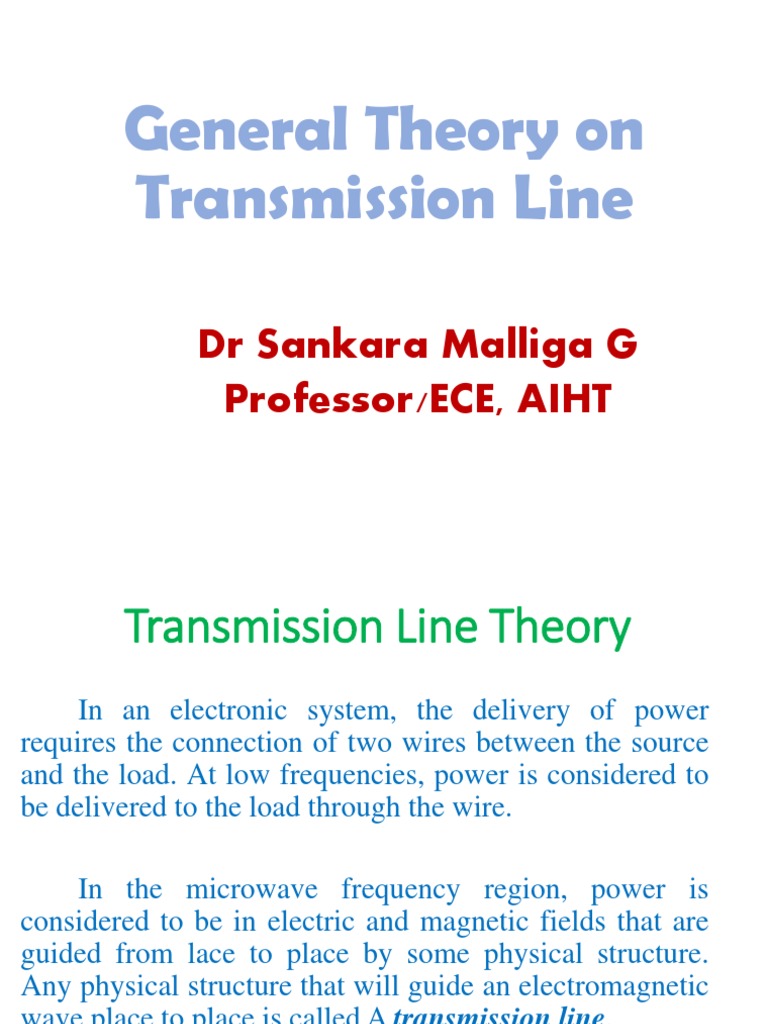EC8651 - TLW - Unit 1 - Part 1 - Merged | PDF | Transmission Line | Electrical Network