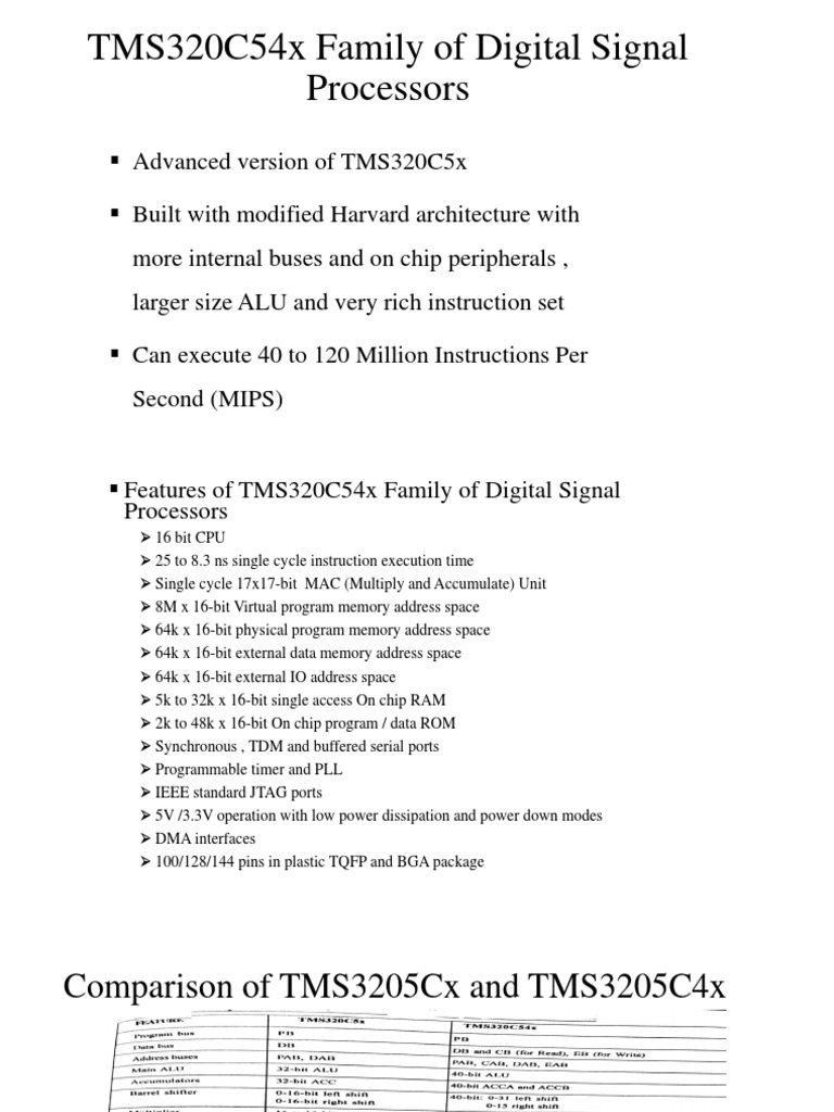 UNIT-V-TMS320C54x-DSP Processor | PDF | Central Processing Unit | Input ...