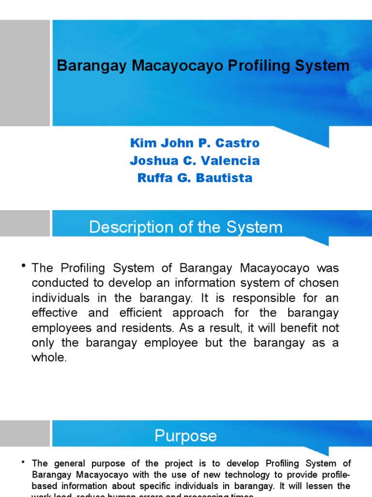 Barangay Macayocayo Profiling System | PDF | World Wide Web | Internet ...