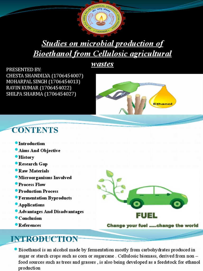 Bioethanol Production from Agricultural Waste | PDF | Ethanol | Yeast