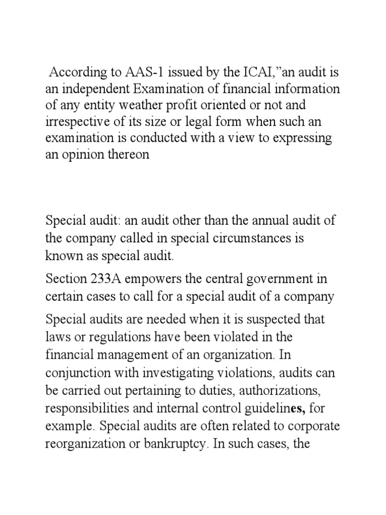 Special Audit | PDF | Audit | Accounting