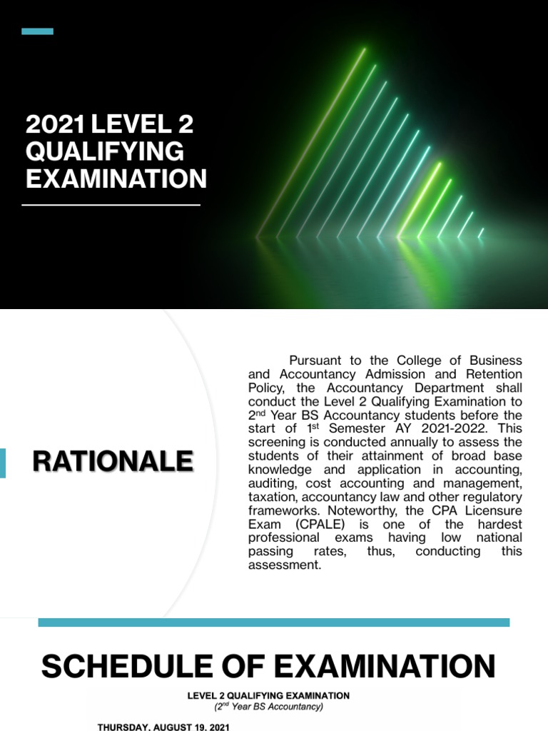 2021 Level 2 Accountancy Qualifying Exam | PDF | Test (Assessment ...