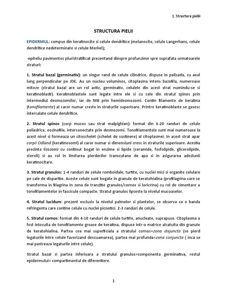 1.structura Pielii | PDF