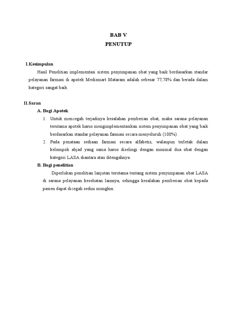 Bab V Studi Implementasi Sistem Penyimpanan Obat Berdasarkan Standar