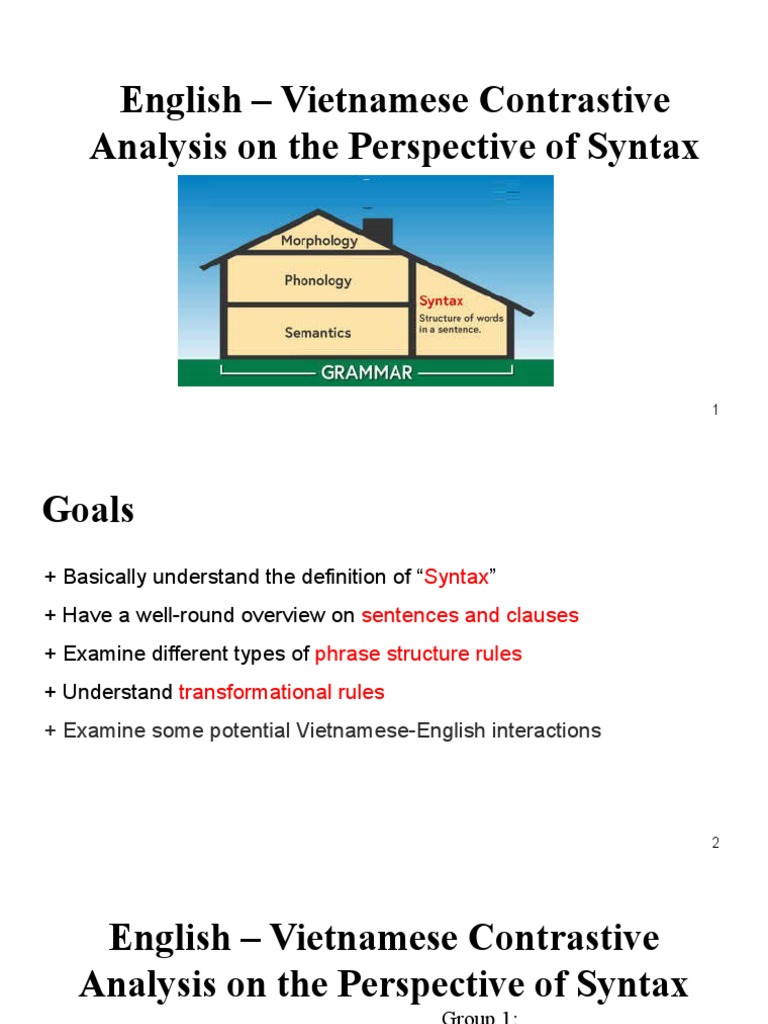 English-Vietnamese Syntax Analysis | PDF | Phrase | Second Language ...