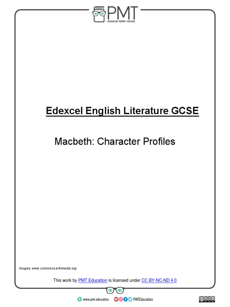 Character Profiles Macbeth Edexcel English Literature GCSE | PDF | Adam ...