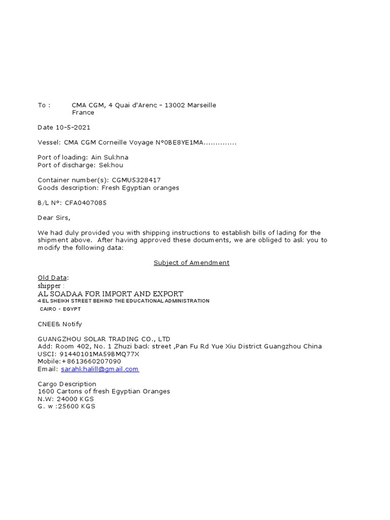 Change of Addresses CFA0407085 | PDF | Business | Finance & Money ...